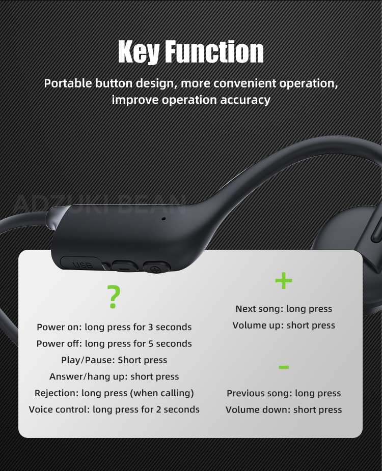 SPRISE K08 Bone Conduction Wireless Bluetooth Headset Earphone Long ...