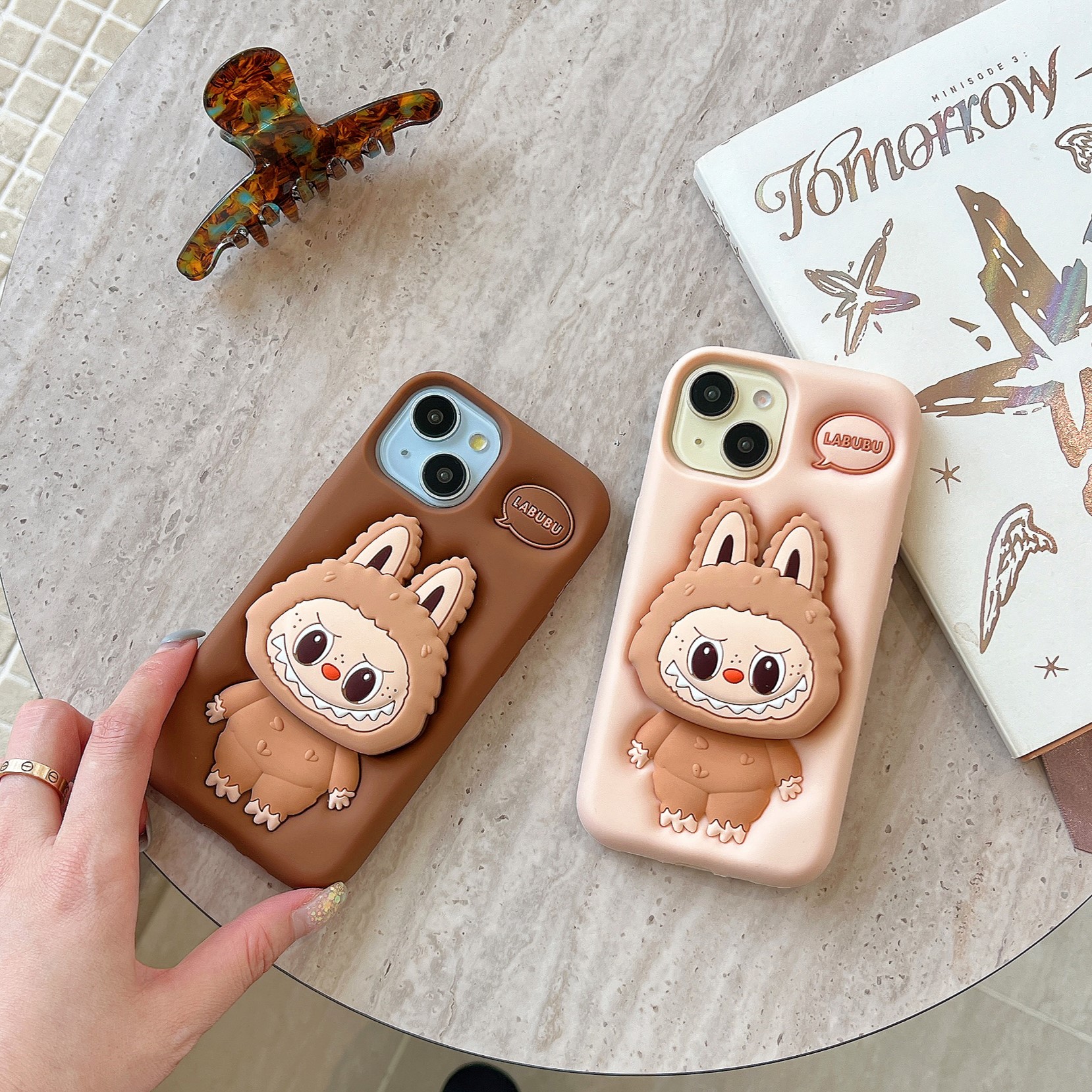 【Hot】Liquid Silicone Phone Case Innovative Telescopic Holder Labubu ...