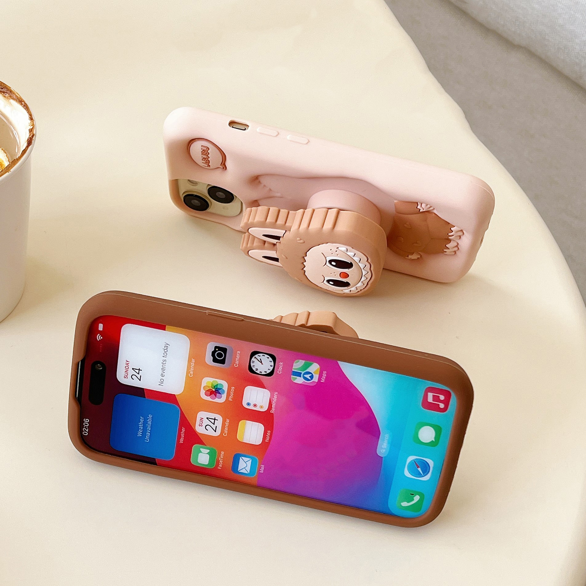 【Hot】Liquid Silicone Phone Case Innovative Telescopic Holder Labubu ...
