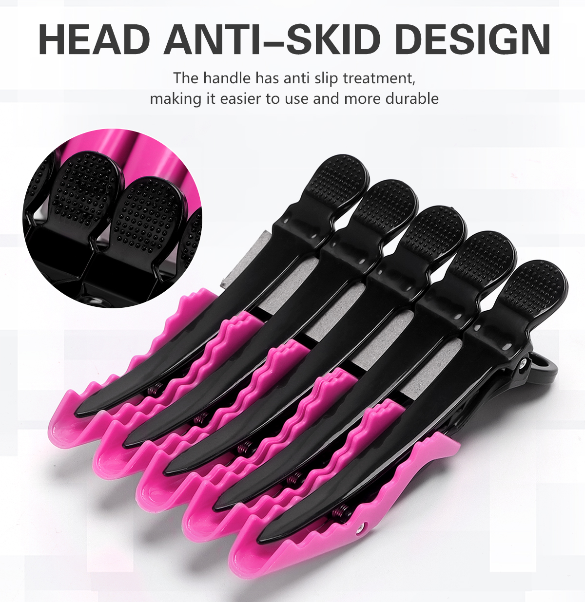 Ladies' hair clip - wide toothed double hinge design crocodile style ...