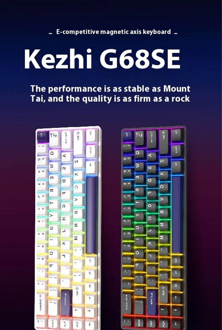 KZZI G68SE gaming magnetic axis wired keyboard, Jiadalong switch, 8KHZ, quick trigger, full key ...