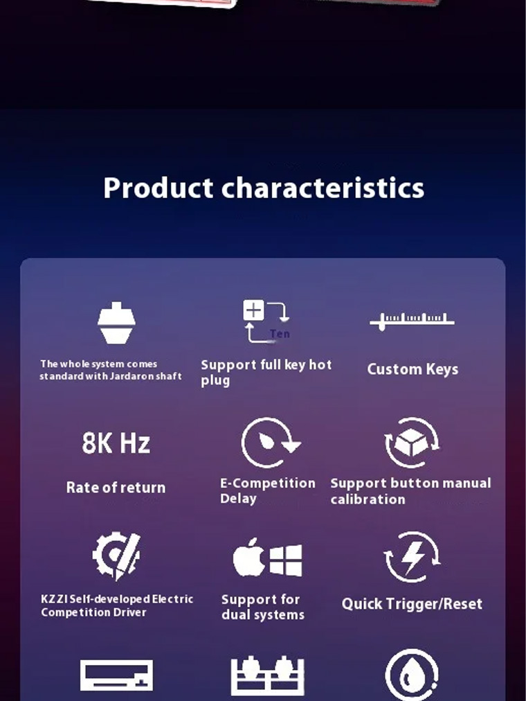 KZZI G68SE gaming magnetic axis wired keyboard, Jiadalong switch, 8KHZ, quick trigger, full key ...