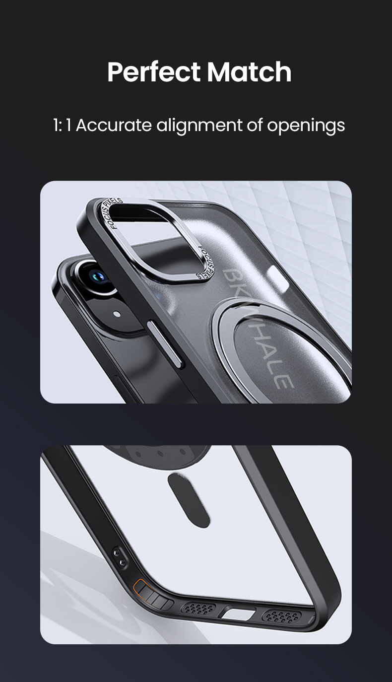 BKWHALE 360° Rotatable Ring Stand Magnetic Phone Case For iPhone 15 Pro Max 16 Plus 16e 14 Pro ...