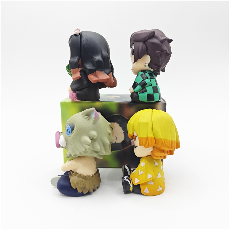 4Pcs/Set 5cm Anime Demon Slayer Figure Sleep Doll Kamado Tanjirou ...