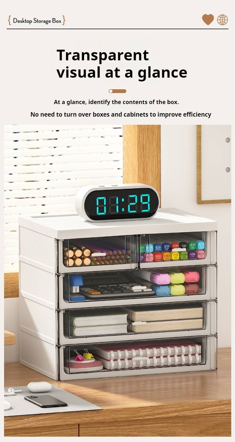 Nehem - Desk organizer large storage box A4 drawer Gift for office drawer student dormitories ...