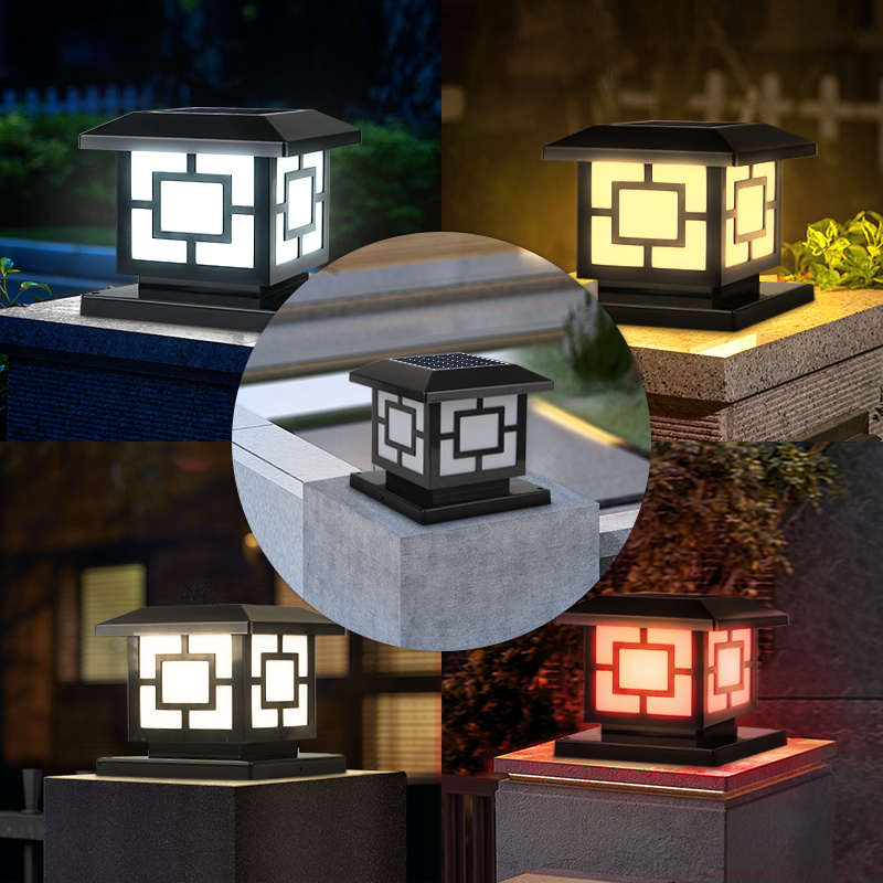 CANMEIJIA 4 Colors Solar Pillar Light Dual-drive Solar + Power ...