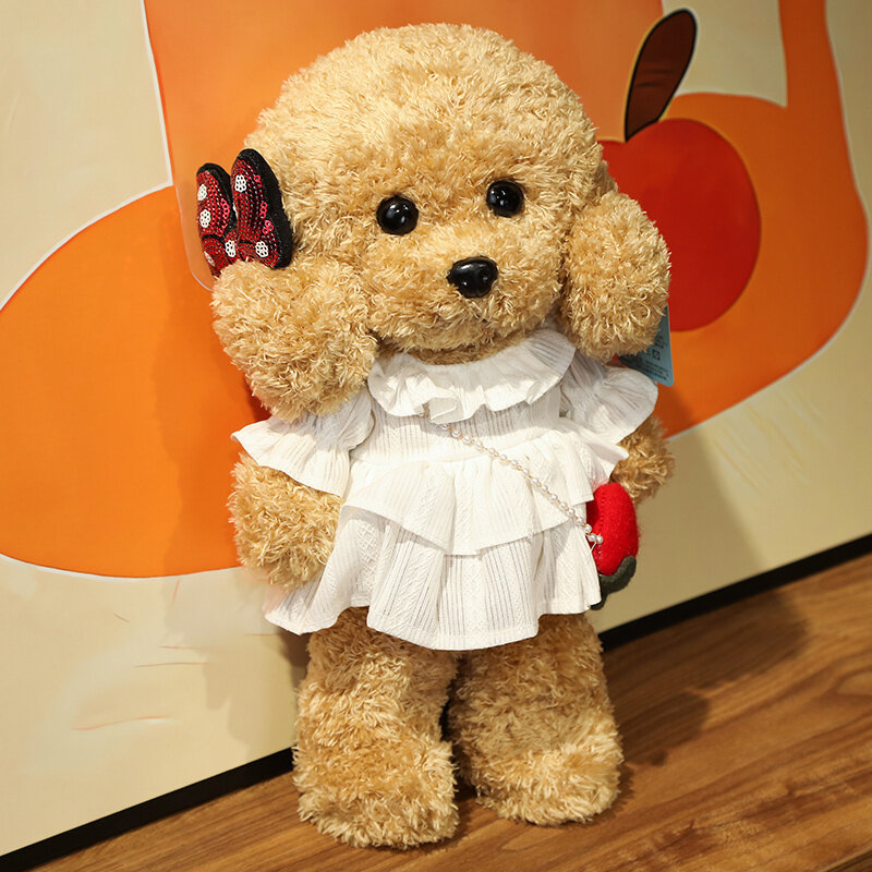 Dog Plushie Stuffed Toy Poodle Dog Dress Plush Toy Cute Puppy Birthday ...