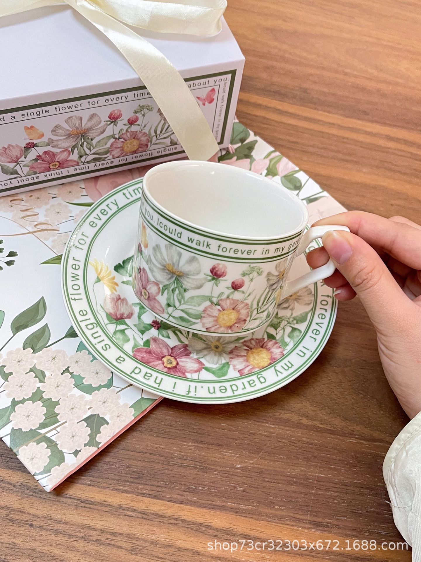 French retro ceramic coffee cup gift box, niche exquisite set, high-end ...
