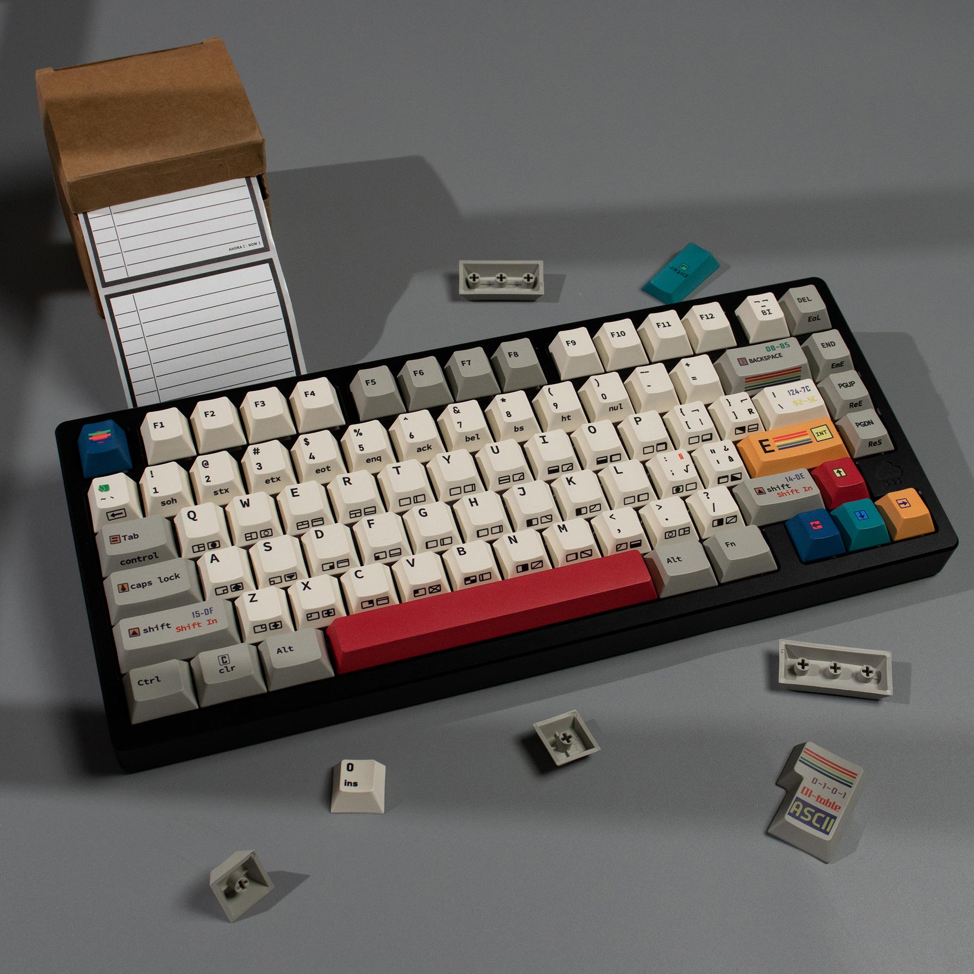 Retro Keycaps C64 White Gray PBT Thickness 1.7mm cherry Profile Keycaps ...