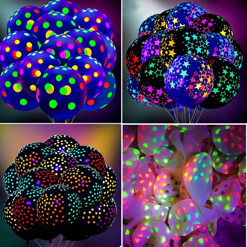 10pcs 12 Inch Neon Glowing Balloons Happy Birthday Party Decoration ...