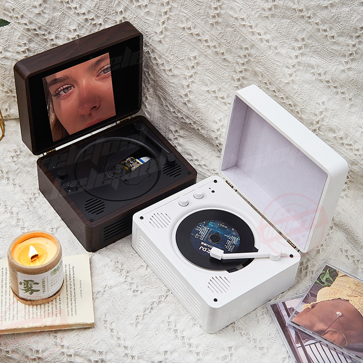 cd player with speaker for Kpop Portable Suitcase Retro Bluetooth ...