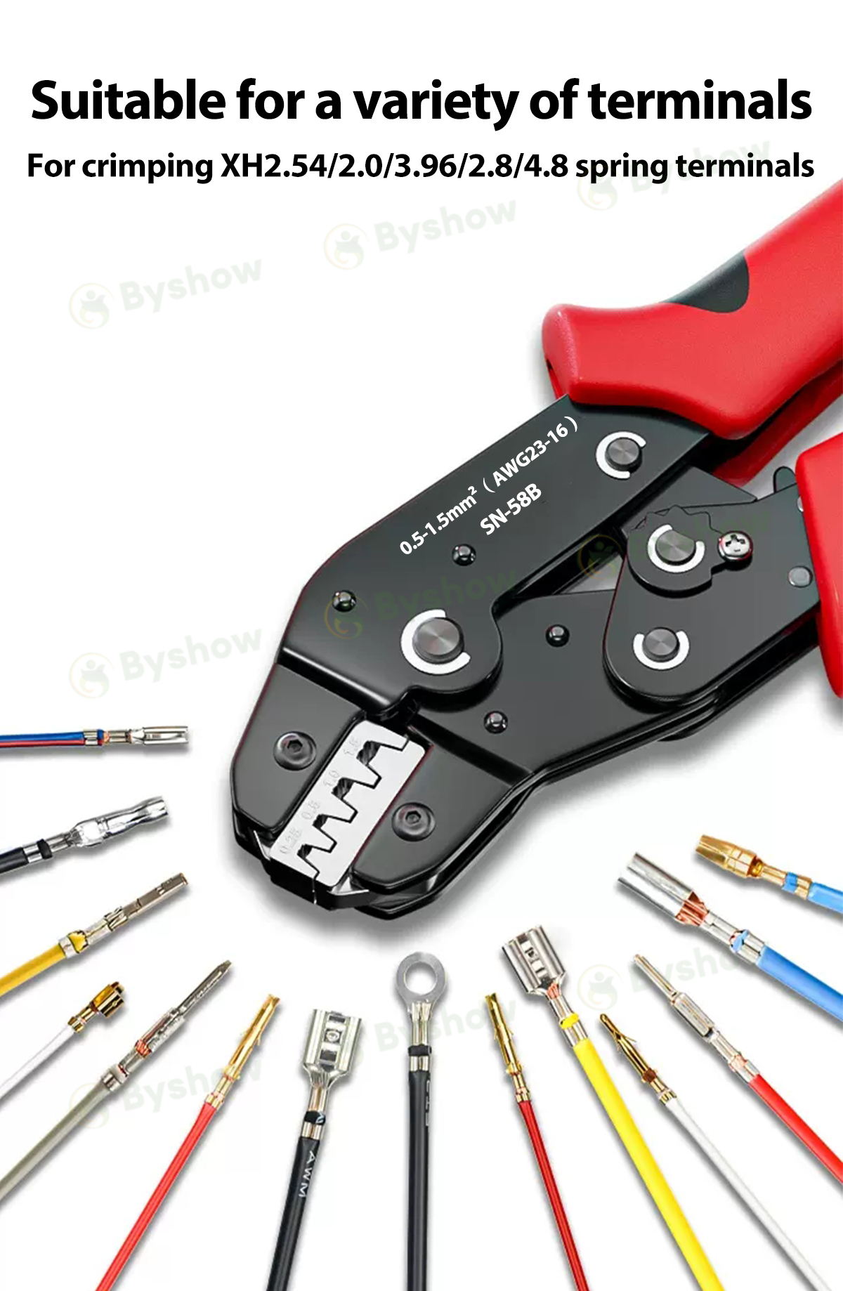 【Byshow】Crimper Plier Cable Clamp Wire Terminal Connector Crimping ...
