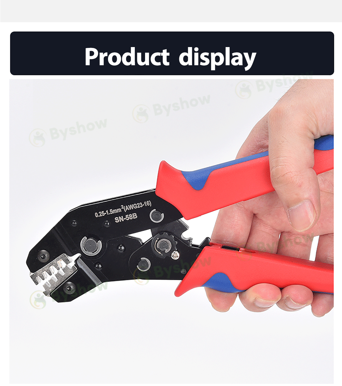 【Byshow】Crimper Plier Cable Clamp Wire Terminal Connector Crimping ...