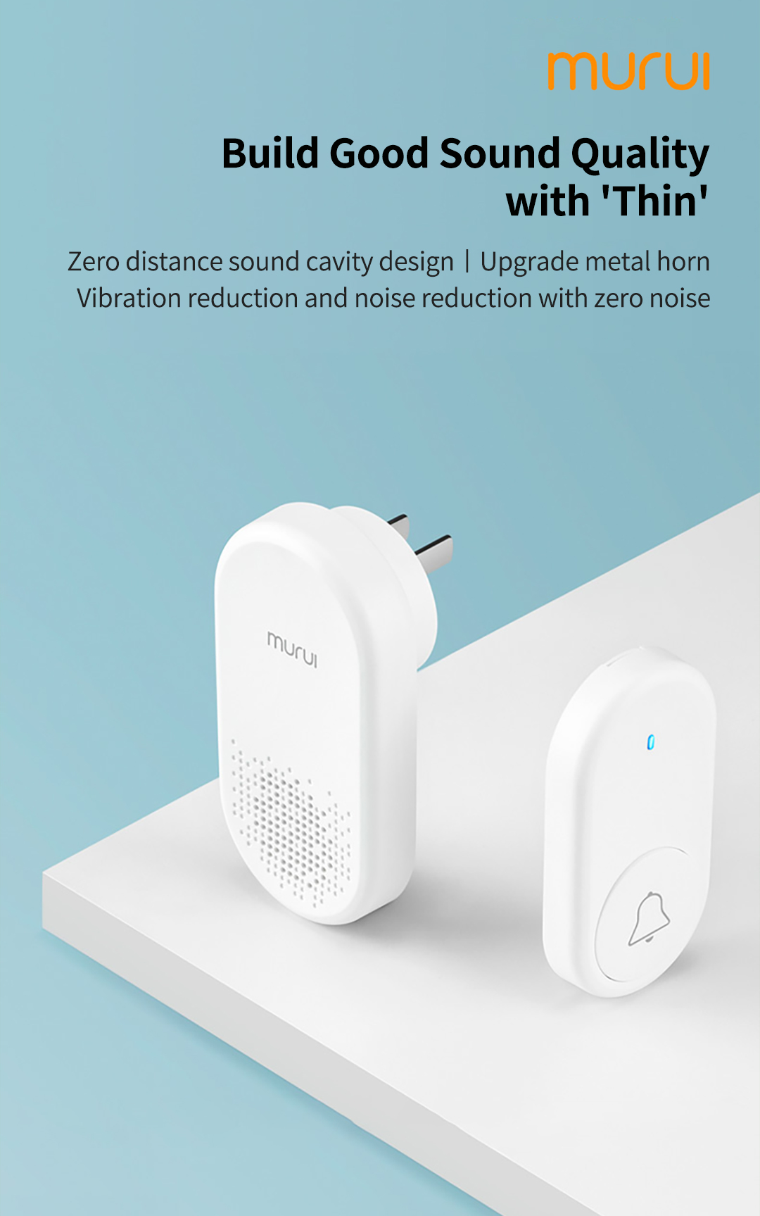 MURUI A300 Smart Wireless Doorbell With 4 Levels Of Volume Upgrade ...