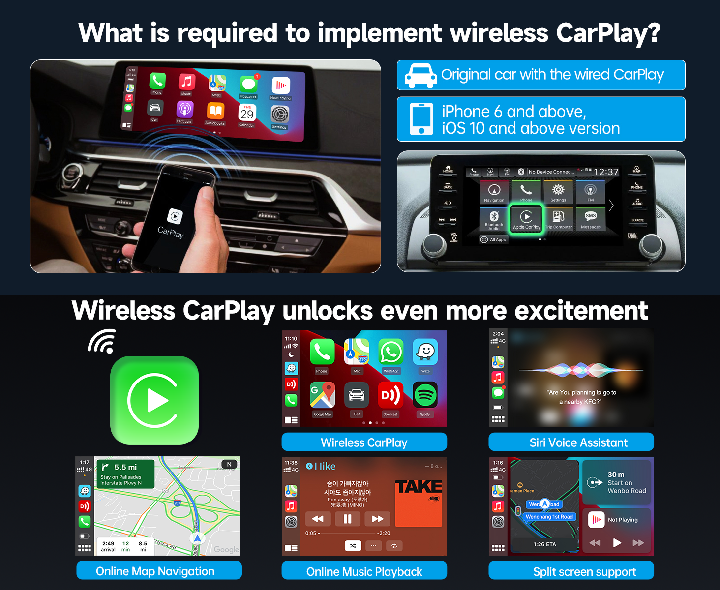 Carlinkit 5.0 apple carplay wireless adapter android auto wireless ...