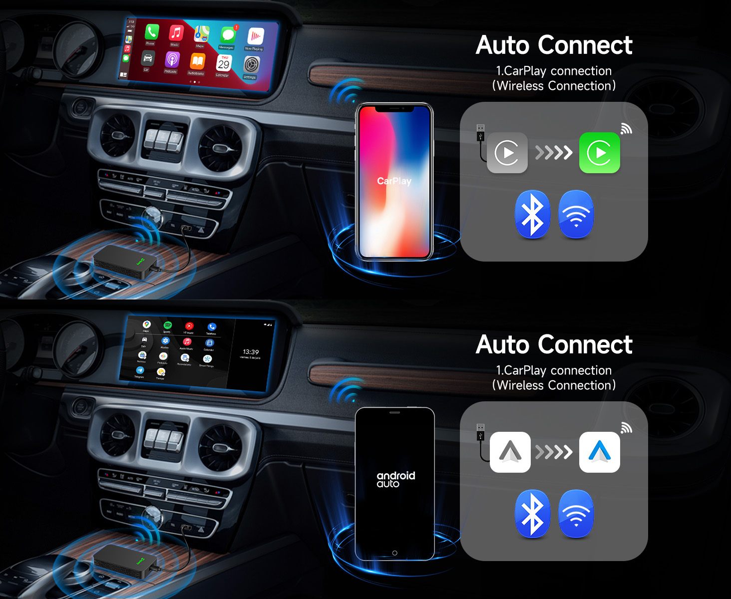 Carlinkit 5.0 apple carplay wireless adapter android auto wireless ...