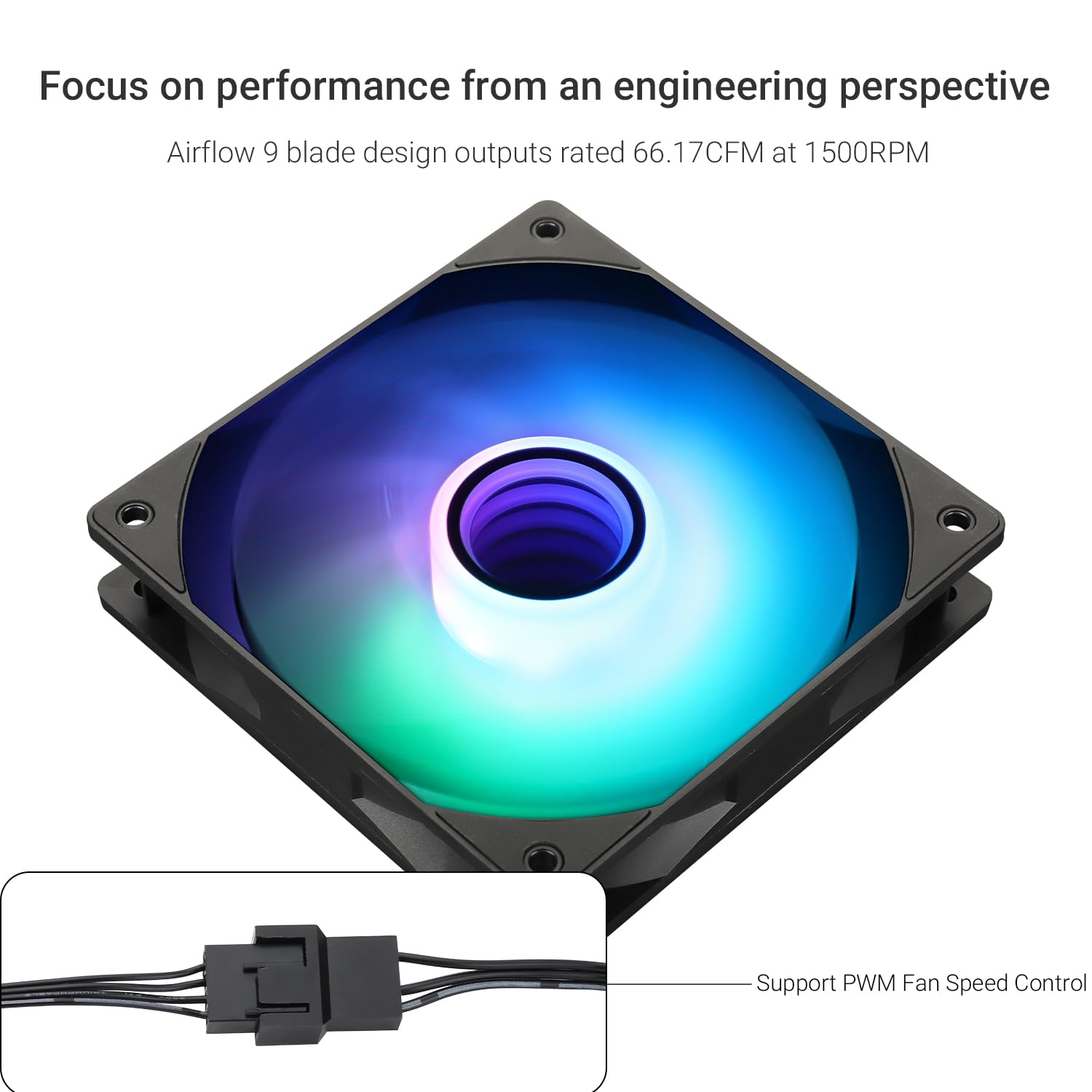 Thermalright TL-C12B-S ARGB CPU Case Fan 120mm Fan Mirror Light Effect ...