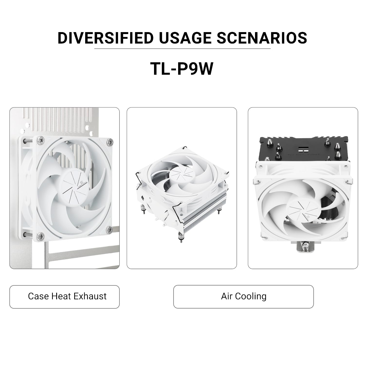 Thermalright TL-P9W White 92mm CPU Fan Computer Case Quiet Fan chassis fan 2200RPM Speed 4PIN ...