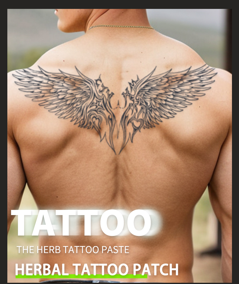 Temporary Tattoo - Waterproof Dual Wings Design Sticker, Back Body Art ...