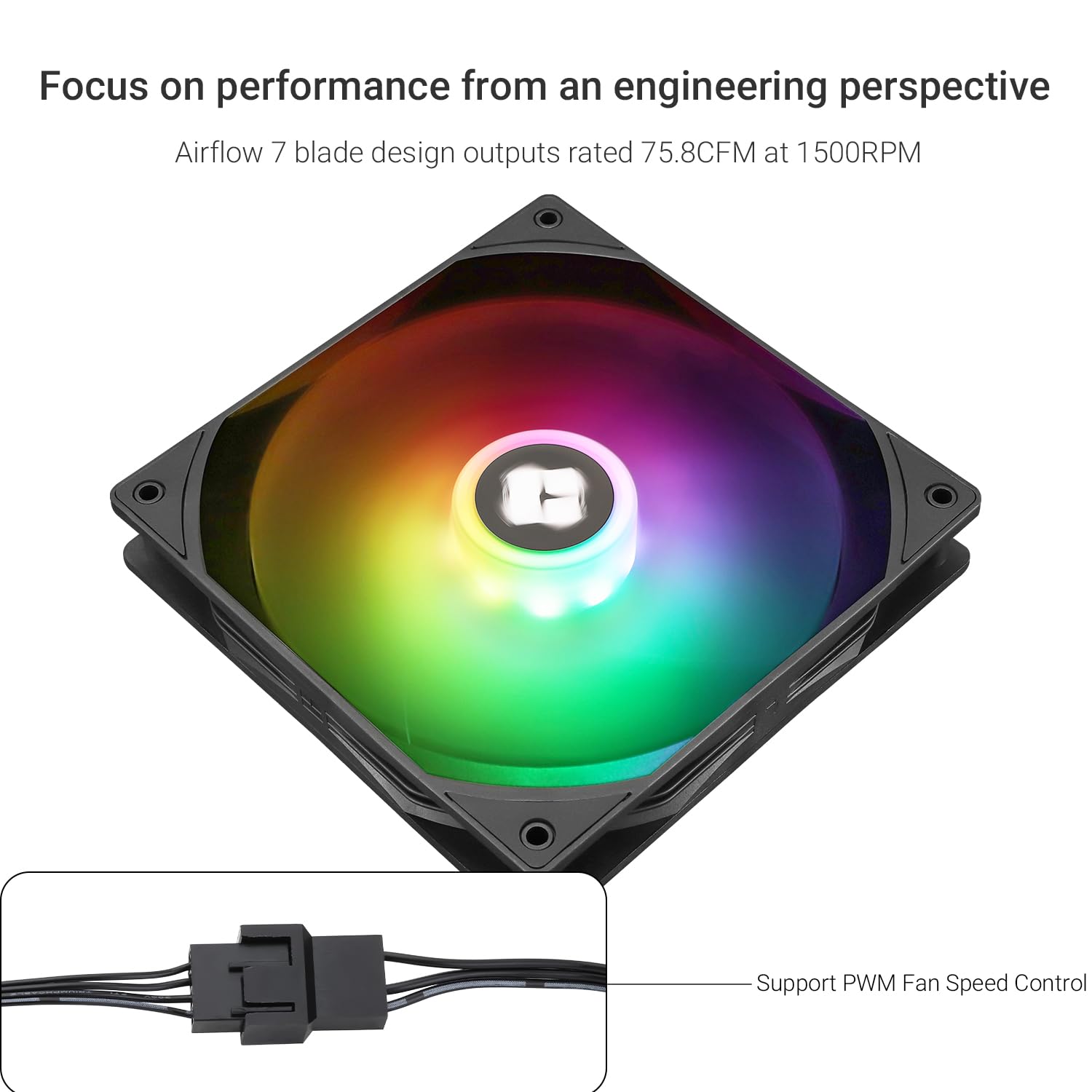 Thermalright TL-C14C ARGB Case Fan 140mm Cooler Fan 1500RPM CPU Fan 4Pin PWM Silent Computer Fan ...