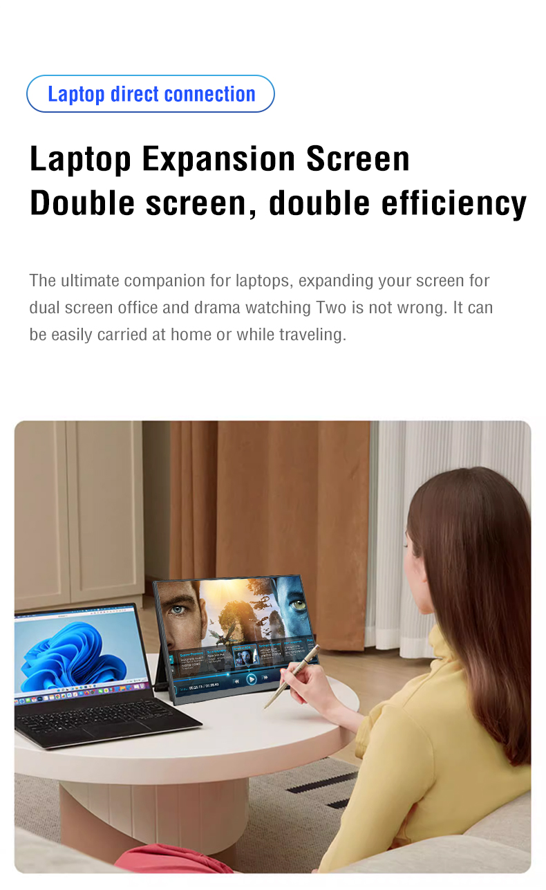 Anmite 10.5" Portable Monitor for Laptop Usb Type-c HDMI Display ...