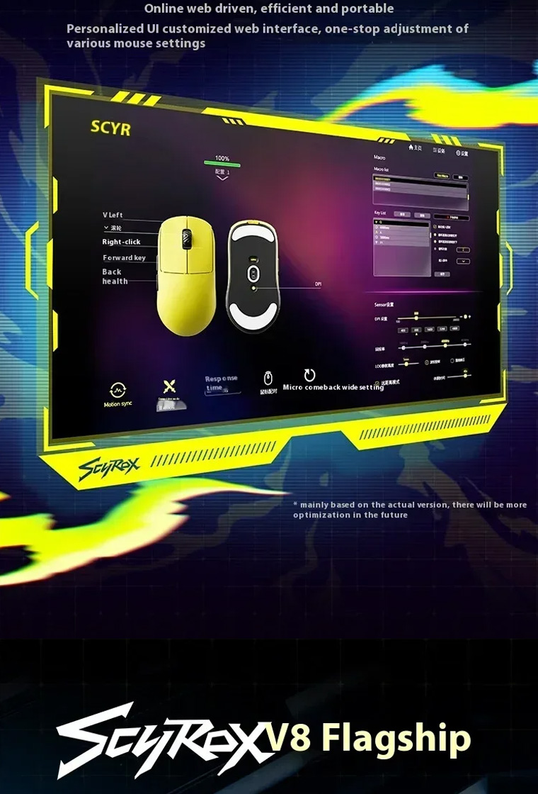 SCYROX V8 pore free ultra lightweight wireless gaming mouse, pixart 3950 sensor, 8K polling rate ...
