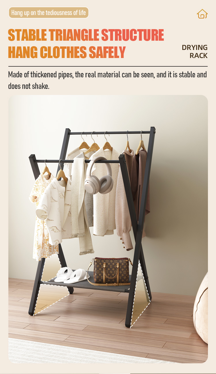 Indoor Simple Ampaian Baju/Home Drying Rack/Balcony Free Installation ...
