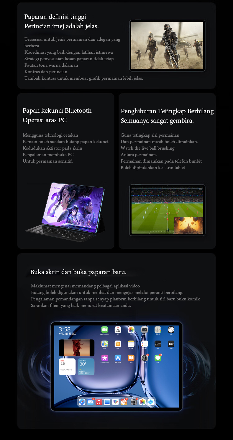 Tablet Galaxy Tab M9pro 10.8-inch 16GB+1TB smart tablet Android tablet supports SIM card for ...