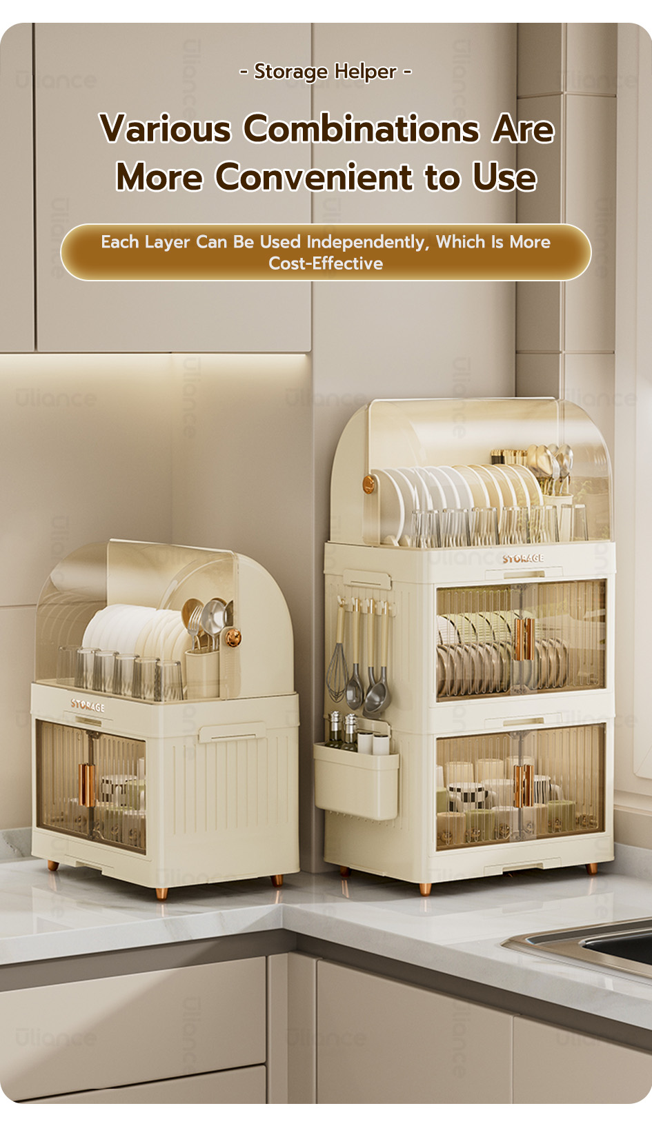 Uliance Foldable Double Layer Dish Rack - Eco-Friendly Plastic, Stylish ...