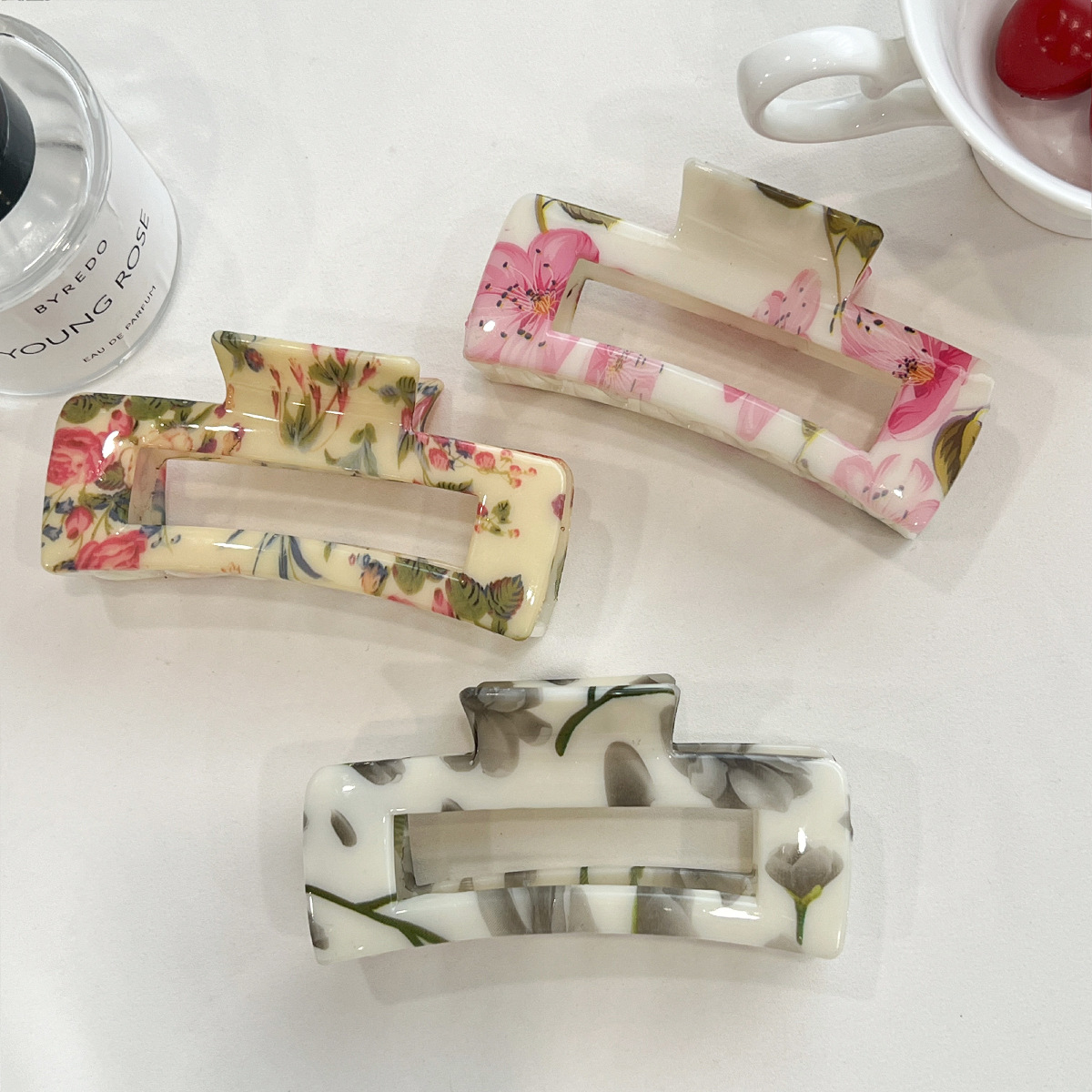 RUDAN's new high-end fashion printed square large commuting shark clip ...