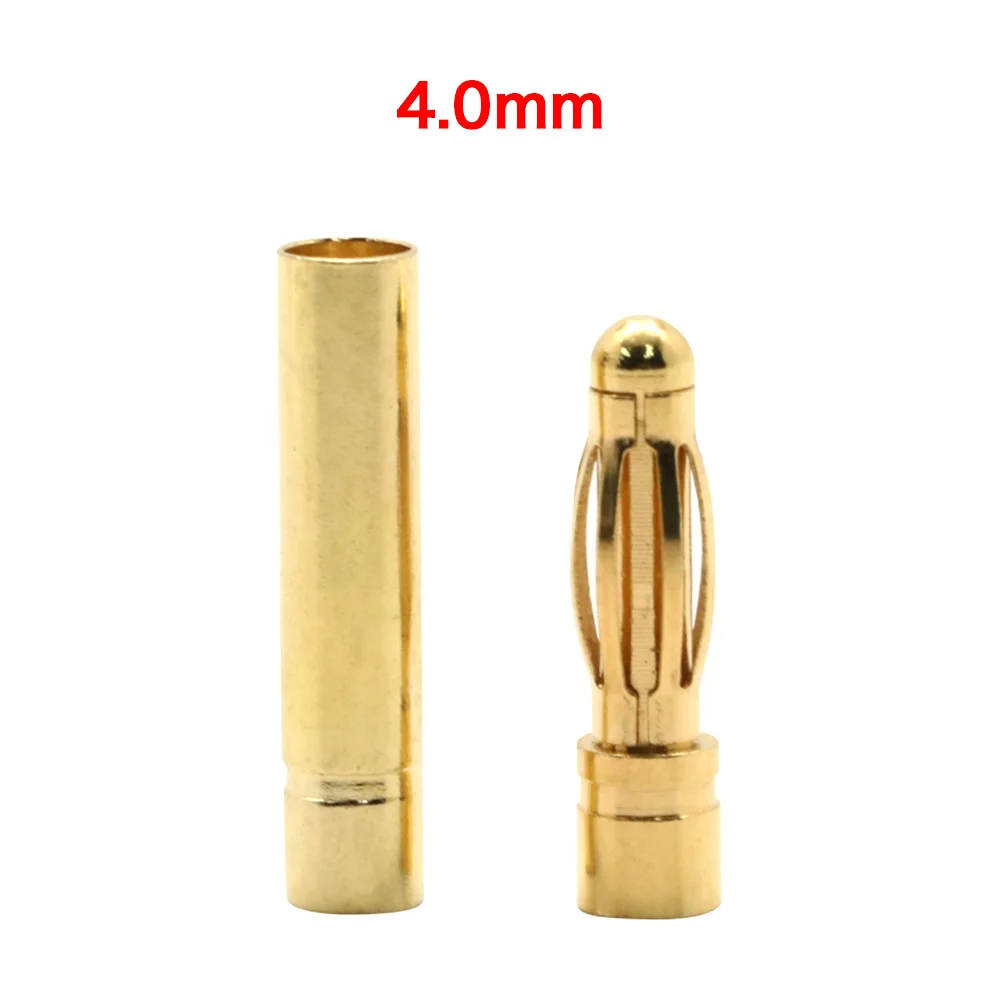 20pcs/lot 2.0mm 3.0mm 3.5mm 4.0mm 5.5mm 6.0mm 8.0MM Gold Bullet Banana Connector plug for ESC ...