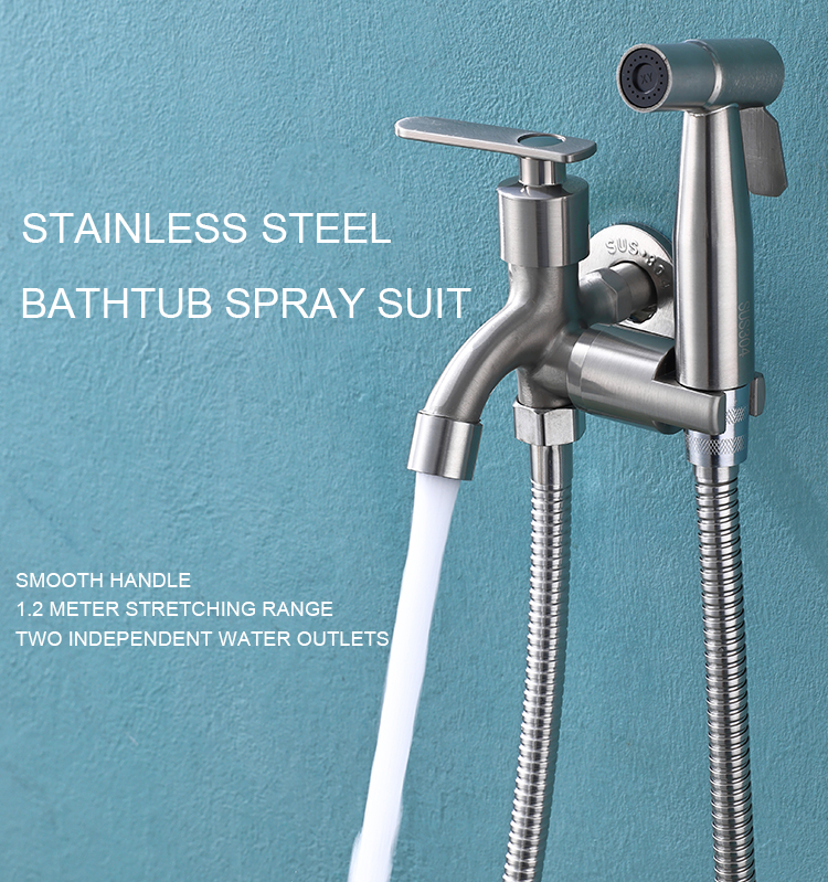 High pressure Bidet spray set hand bidet two way tap faucet bathroom ...