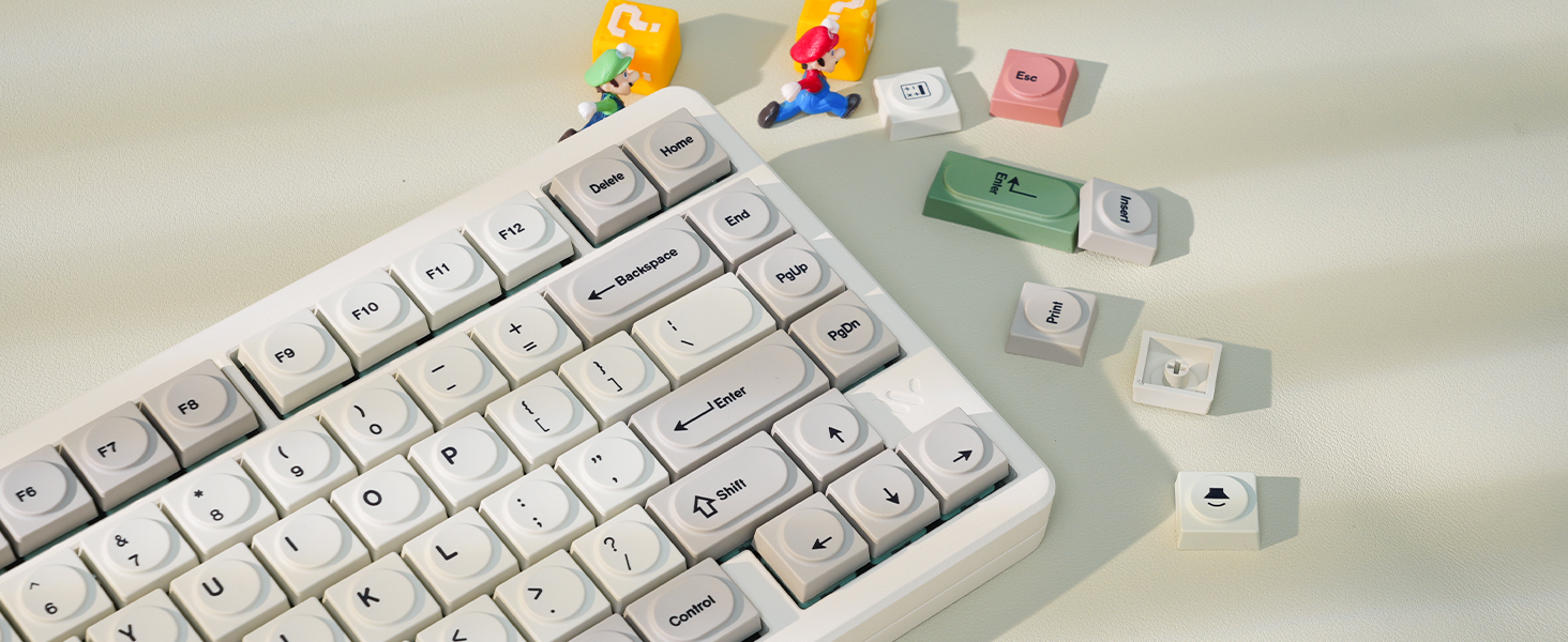 WOMIER Building Block Retro Keycaps 137 Keys Dye-Sublimation Custom Key ...