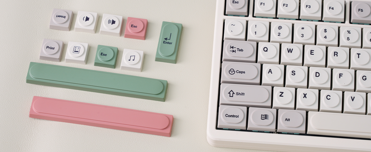 WOMIER Building Block Retro Keycaps 137 Keys Dye-Sublimation Custom Key ...
