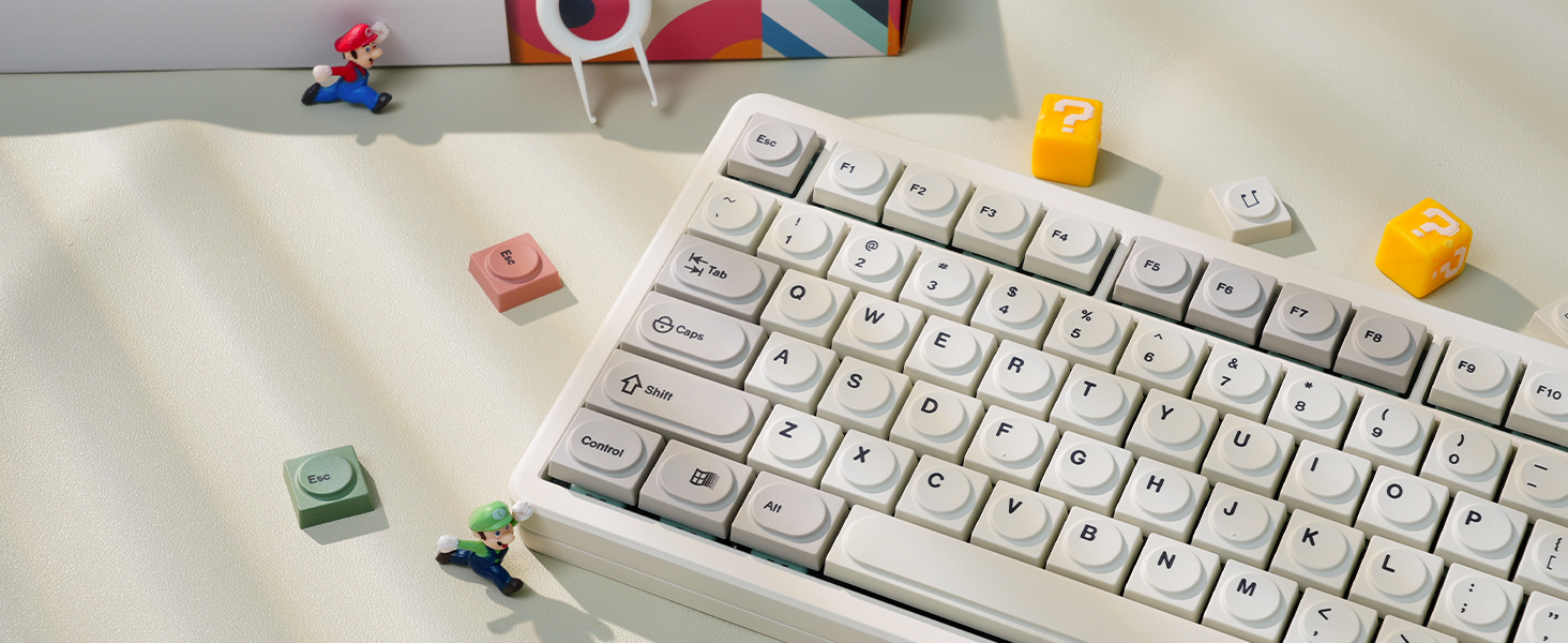 WOMIER Building Block Retro Keycaps 137 Keys Dye-Sublimation Custom Key ...