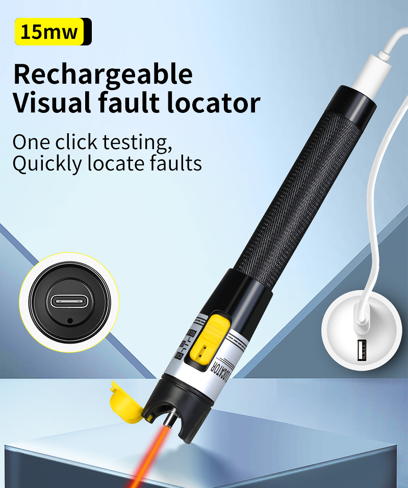 COMPTYCO VFL Visual Fault Locator Fiber Optic Pen Red Light 15mW 30mW ...