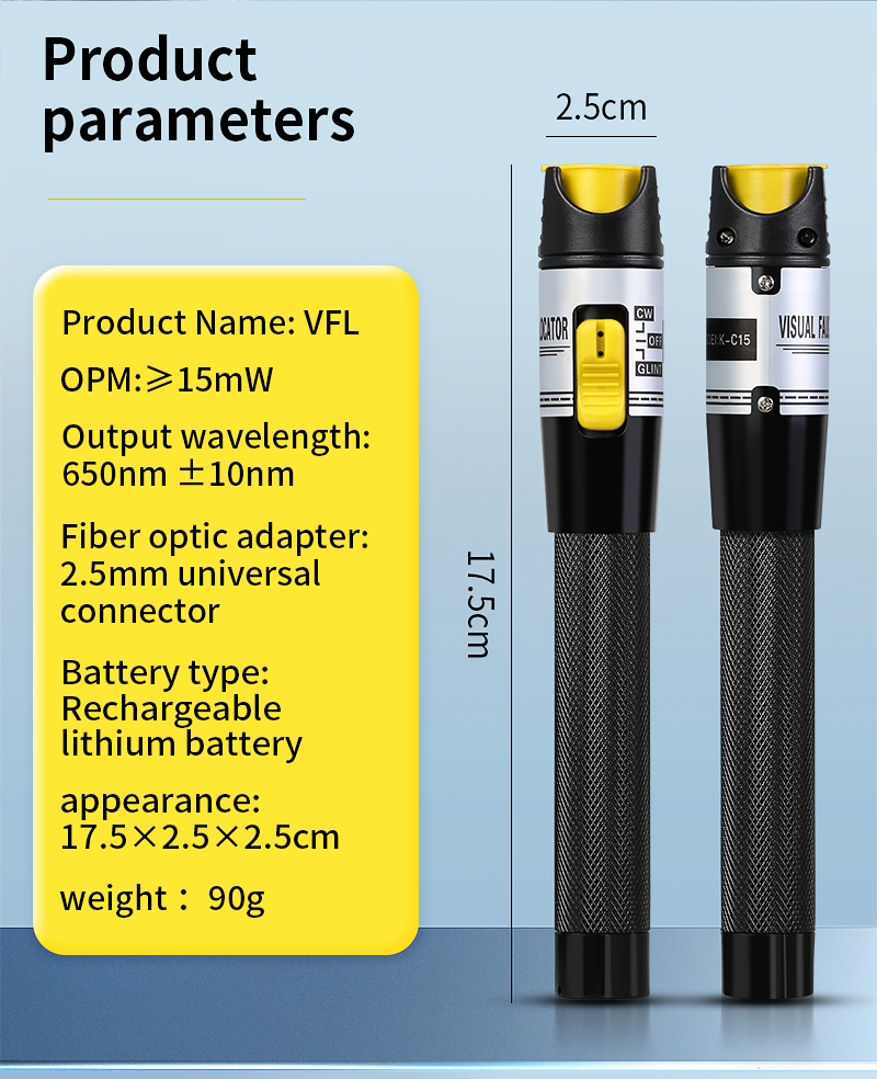 COMPTYCO VFL Visual Fault Locator Fiber Optic Pen Red Light 15mW 30mW ...