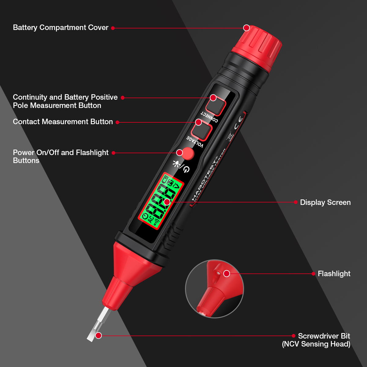 HABOTEST HT92 HT123 Digital Multimeter 600V AC/DC 4000 Counts Smart ...