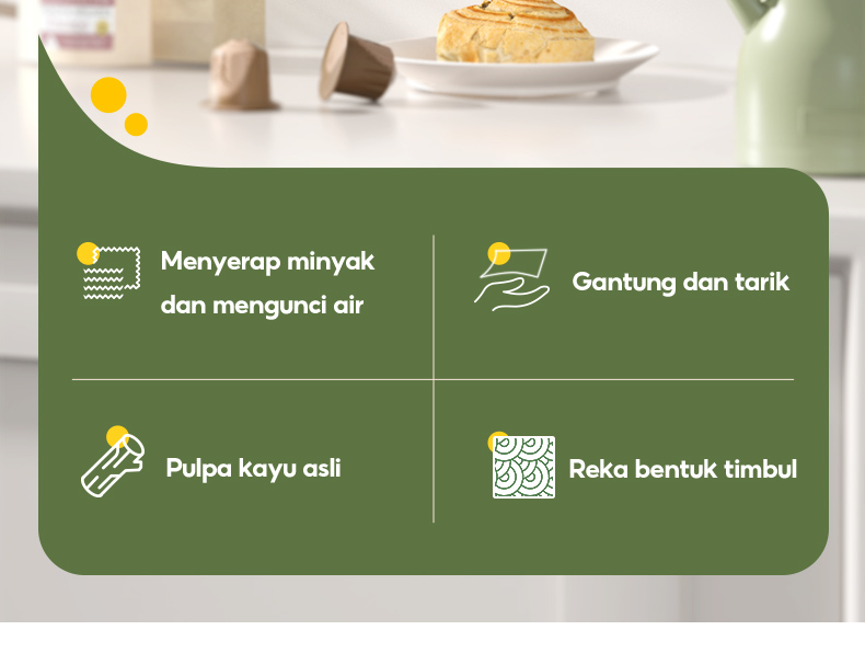 [4 pcs]Botare Kitchen tissue towel Wall-mounted oil-absorbent tissue ...