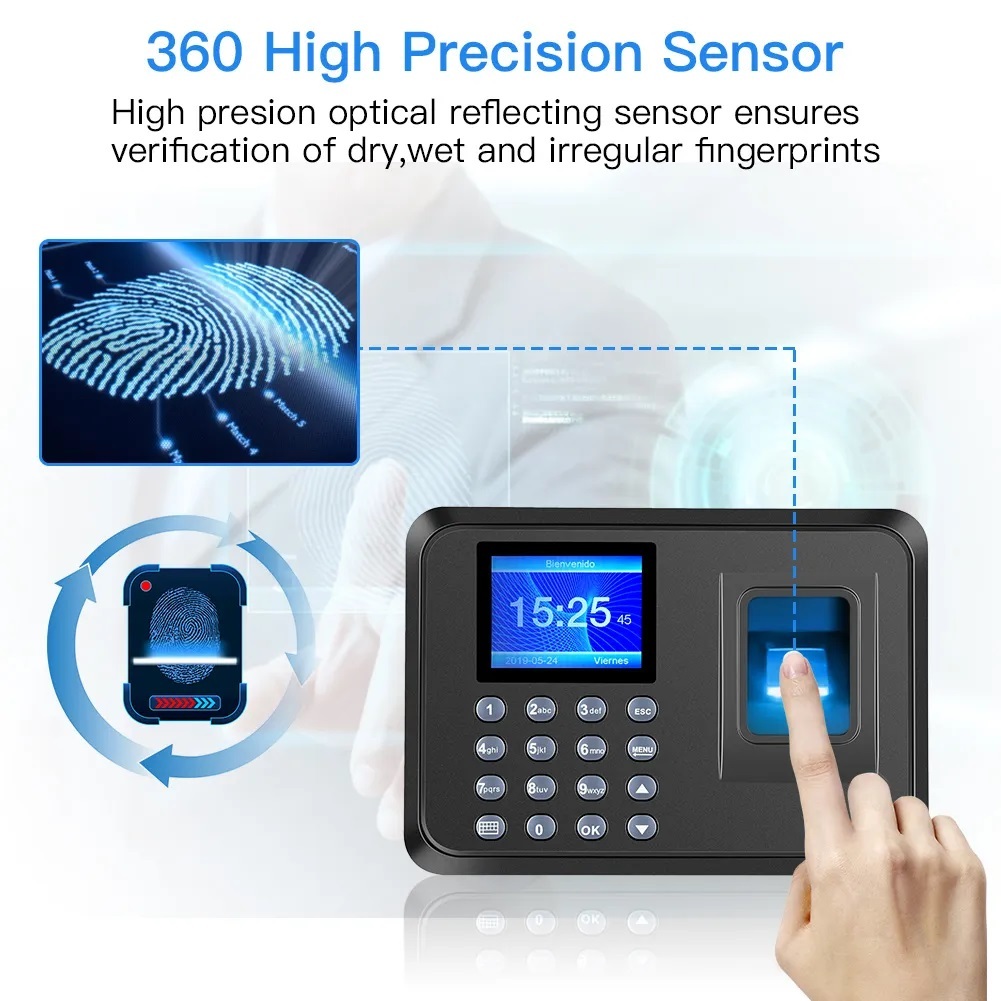 F01 Fingerprint Attendance Machine 2.4" TFT LCD Screen Intelligent ...