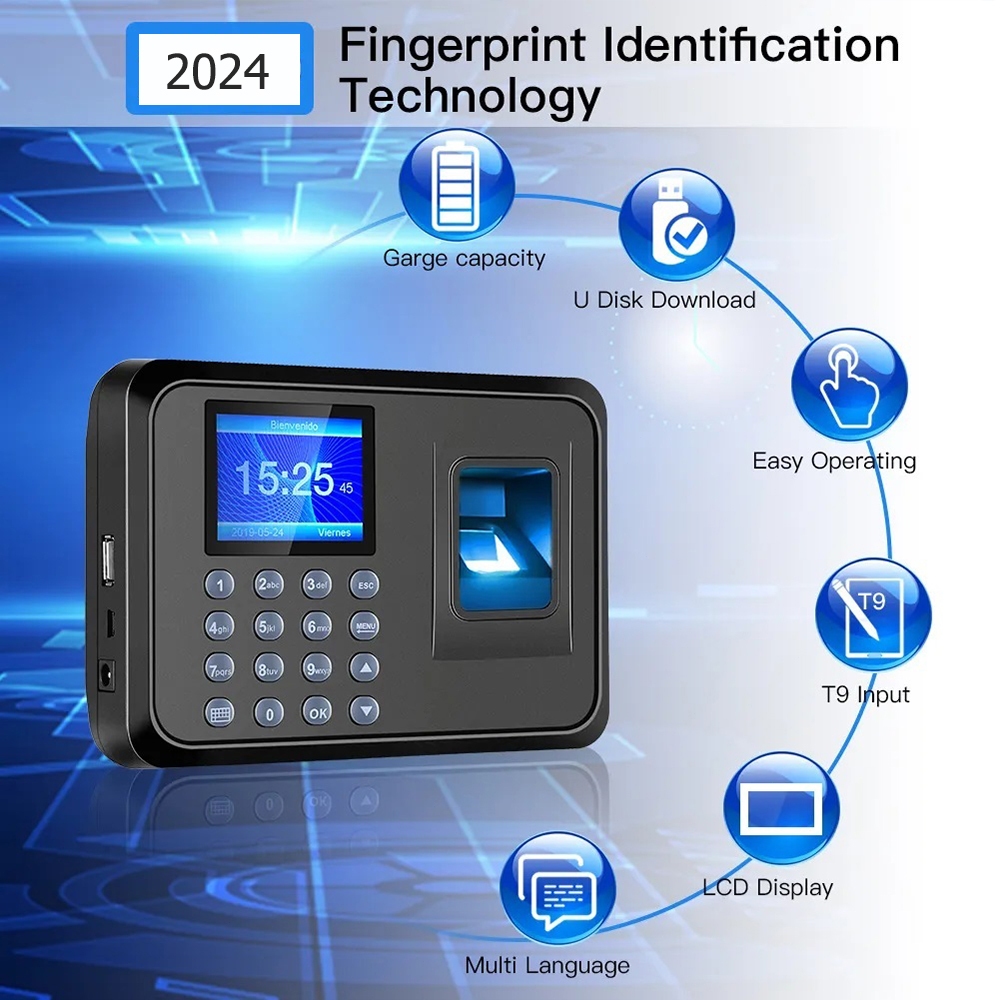 F01 Fingerprint Attendance Machine 2.4" TFT LCD Screen Intelligent ...