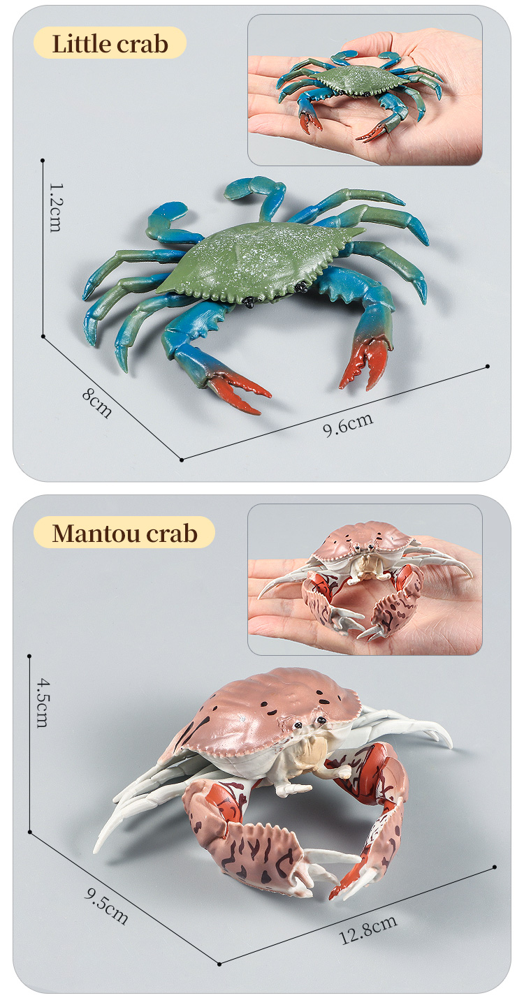 Ocean Animals Simulation Crab Lobster Sea Life Model Figurines Action ...