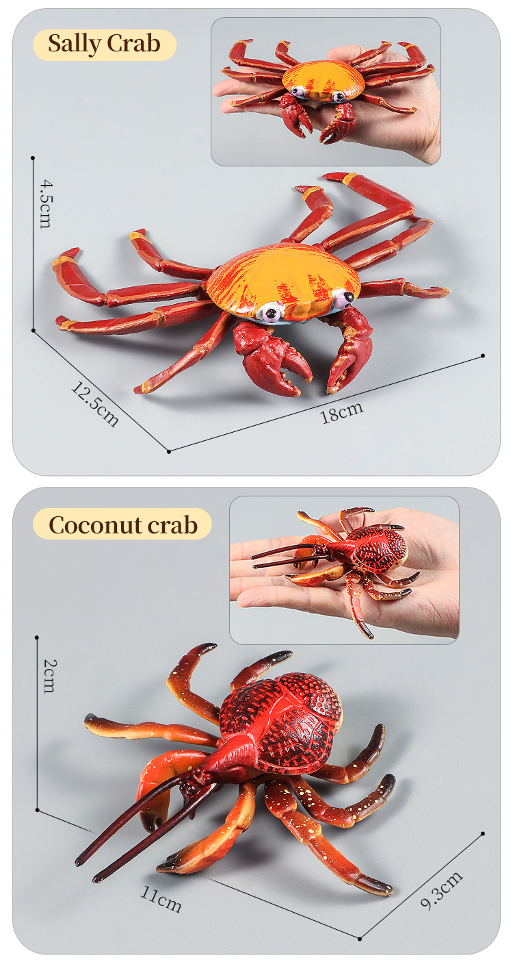 Ocean Animals Simulation Crab Lobster Sea Life Model Figurines Action ...