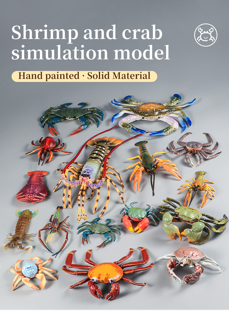 Ocean Animals Simulation Crab Lobster Sea Life Model Figurines Action ...