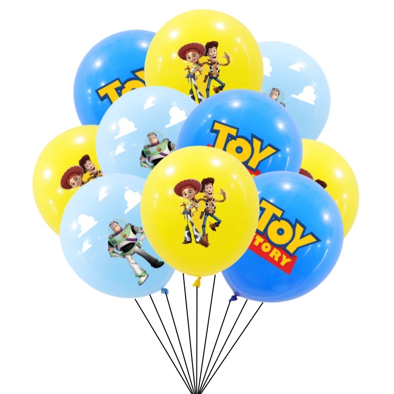 10pcs 12" Toy Story Balloons Woody Buzz Lightyear Birthday Party ...