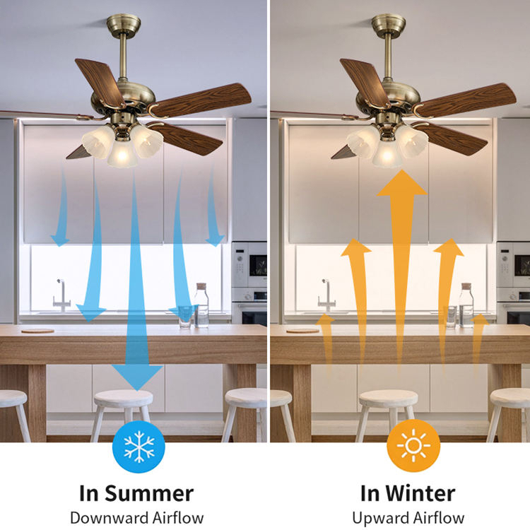 Wooden Ceiling Fan With Light 6 Speed Remote Control Ceiling Fan Light ...