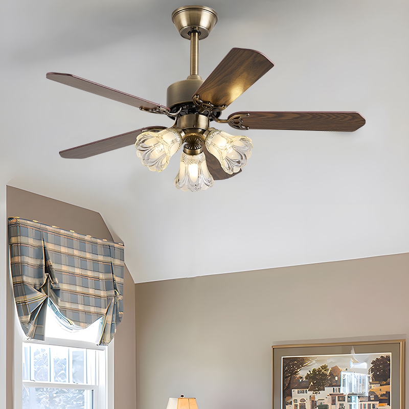 Wooden Ceiling Fan With Light 6 Speed Remote Control Ceiling Fan Light ...