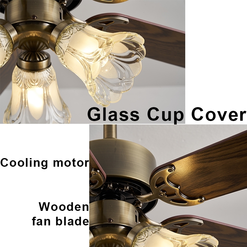 Wooden Ceiling Fan With Light 6 Speed Remote Control Ceiling Fan Light ...