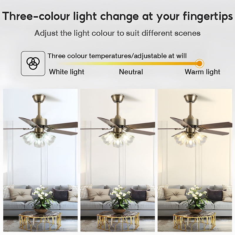 Wooden Ceiling Fan With Light 6 Speed Remote Control Ceiling Fan Light ...