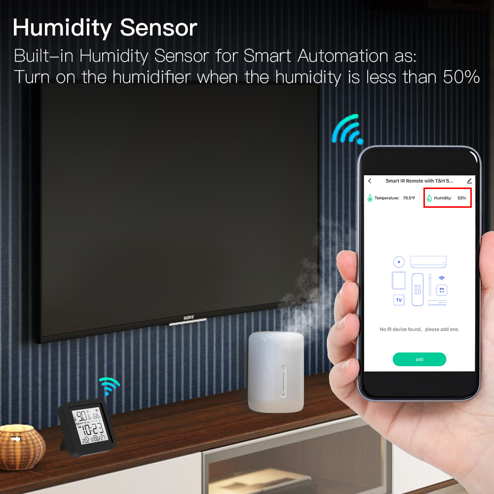 WiFi Tuya Smart IR Remote Control Temperature and Humidity Sensor for ...